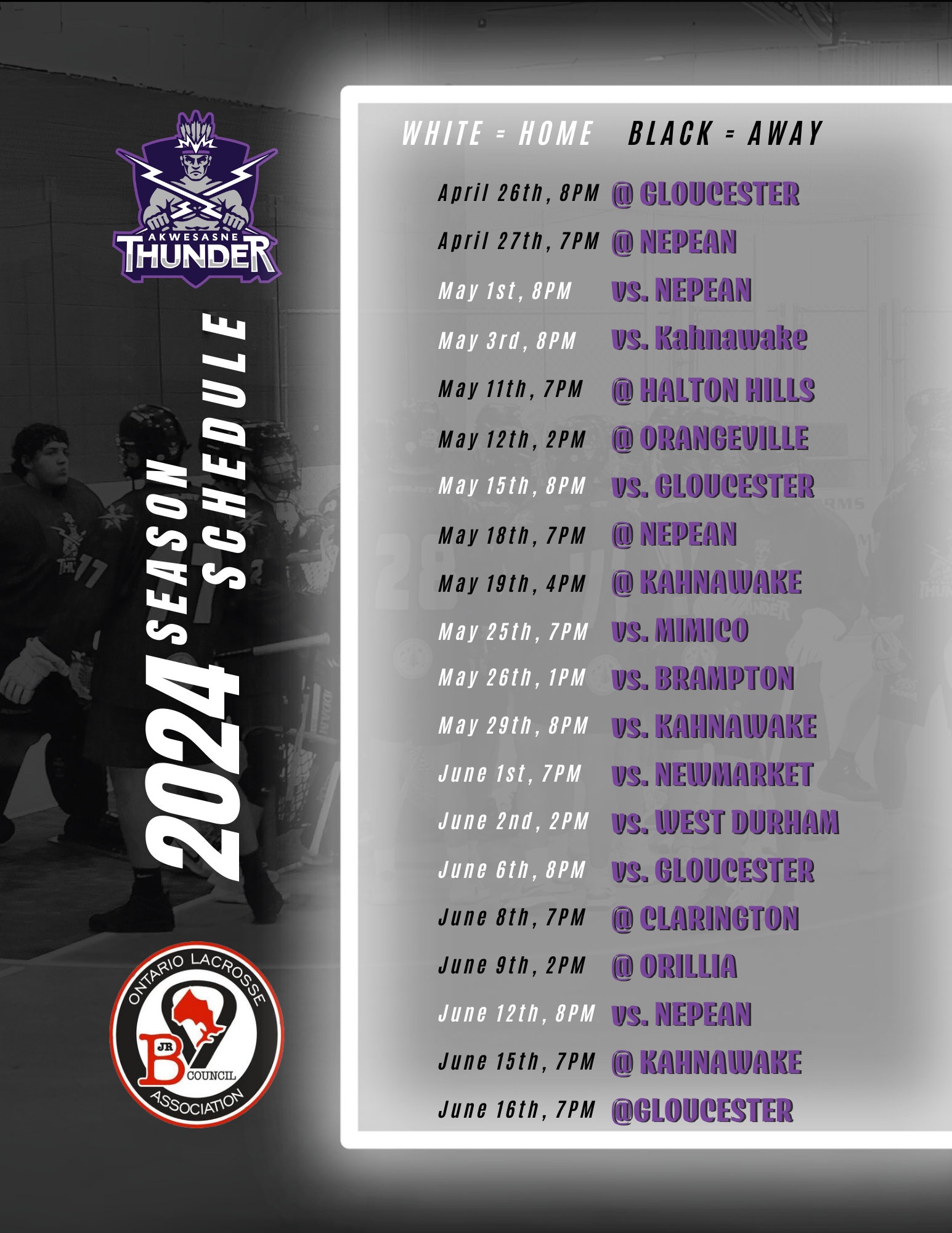 Schedule – Akwesasne Thunder